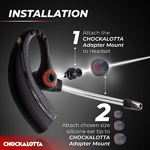 CHOCKALOTTA in-Ear Tip Adapter Mount Compatible with Plantronics Poly CS530 / SAVI W730 / SAVI W430 Series Headsets (1-Pack Adapter + 3 Piece S/M/L Ear Tips)