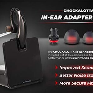 CHOCKALOTTA in-Ear Tip Adapter Mount Compatible with Plantronics Poly CS530 / SAVI W730 / SAVI W430 Series Headsets (1-Pack Adapter + 3 Piece S/M/L Ear Tips)