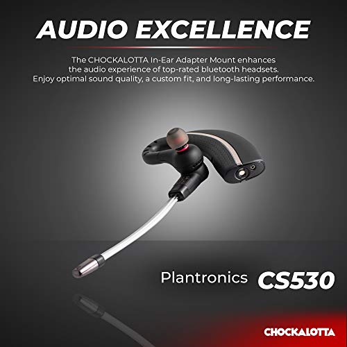 CHOCKALOTTA in-Ear Tip Adapter Mount Compatible with Plantronics Poly CS530 / SAVI W730 / SAVI W430 Series Headsets (1-Pack Adapter + 3 Piece S/M/L Ear Tips)