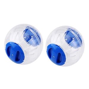 balacoo hamster ball - 2pcs hamster running ball plastic run exercise ball small animals run-about ball accessory (blue)