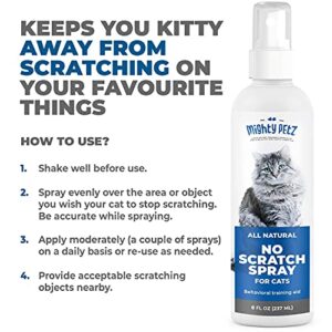 Mighty Petz Cat Repellent Spray for Furniture for Indoor and Outdoor Use – No Cat Scratching Spray – Alcohol Free Cat Deterrent – Cat Spray Behavioral Training Aid – Couch Protector, 8 oz