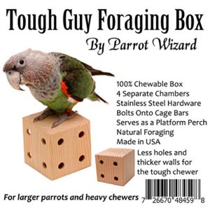 Natural Foraging Box Toy for Parrots (Tough Guy Foraging Box)