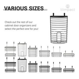 Lilimpact Over the Cabinet Kitchen Storage Grocery Bag Plastic Shopping Bag and Garbage Bag Holder Saver Dispenser Rack Stainless Steel' (Black)