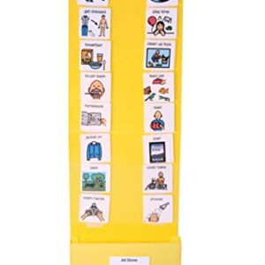 Two Strip Night & Day Daily Schedule Great Visual Behavioral Tool for Structure at Home, School & in The Community. (Laminate 60 PCS, Yellow)