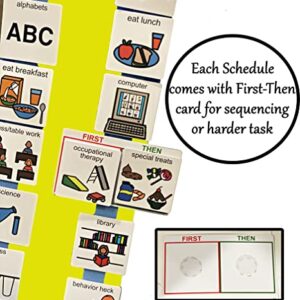 Two Strip Night & Day Daily Schedule Great Visual Behavioral Tool for Structure at Home, School & in The Community. (Laminate 60 PCS, Yellow)