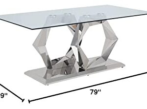 Acme Furniture Gianna Dining Table, Clear Glass & Stainless Steel