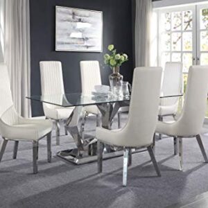 Acme Furniture Gianna Dining Table, Clear Glass & Stainless Steel