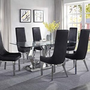 Acme Furniture Gianna Dining Table, Clear Glass & Stainless Steel