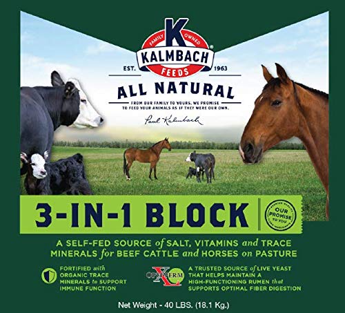 3 in 1 Block for Cattle and Horses, 40 lb