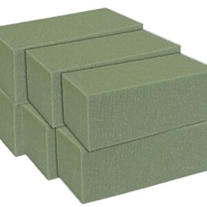 kedudes Premium Dry Floral Foam Blocks for Flower Arrangements Supplies, 6pk - Styrofoam Block for Artificial Flowers & Plant Decoration, Green Foam Bricks, Florist Foam Brick, Flower Foam Block Bulk