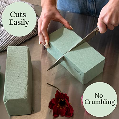 kedudes Premium Dry Floral Foam Blocks for Flower Arrangements Supplies, 6pk - Styrofoam Block for Artificial Flowers & Plant Decoration, Green Foam Bricks, Florist Foam Brick, Flower Foam Block Bulk