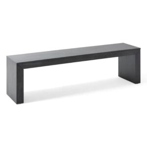 jacqueline farmhouse acacia wood dining bench, black