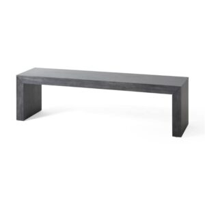 Jacqueline Farmhouse Acacia Wood Dining Bench, Black