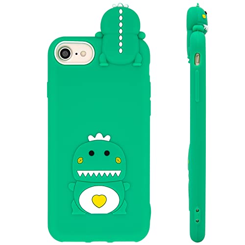 Megantree iPhone SE 2022 case, Cute iPhone SE 2020 case, Dinosaur iPhone 7 case, iPhone 8 case, Animal iPhone 6s case, Funny iPhone 6 case, 3D Cartoon Soft Silicone Cover Skin for Girls Boy Kids Women