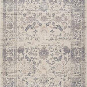 LaDole Rugs Cream Beige Grey Persian Design Area Rug Carpet for Living Room Bedroom Hallway 5'2"x7'6" (5x7 feet)