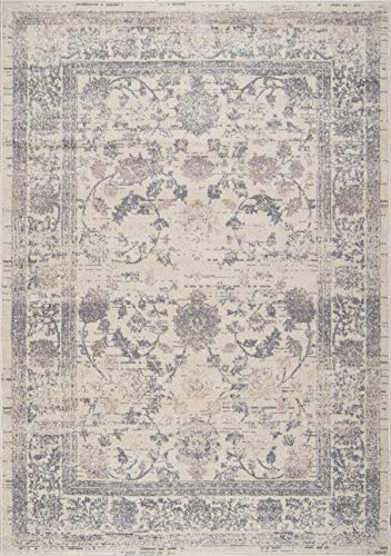 LaDole Rugs Cream Beige Grey Persian Design Area Rug Carpet for Living Room Bedroom Hallway 5'2"x7'6" (5x7 feet)