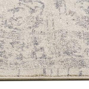 LaDole Rugs Cream Beige Grey Persian Design Area Rug Carpet for Living Room Bedroom Hallway 5'2"x7'6" (5x7 feet)