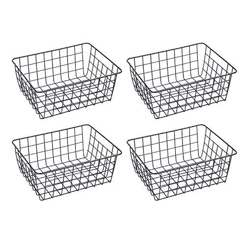 perfrom 2 Pack Iron Storage Basket Organizer,Wire Baskets,Metal Storage Organizer Basket for Home Kitchen Office Bathroom