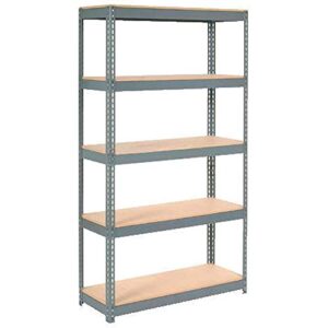 global industrial boltless extra heavy duty shelving 48" w x 18" d x 60" h, 5 shelves, wood deck