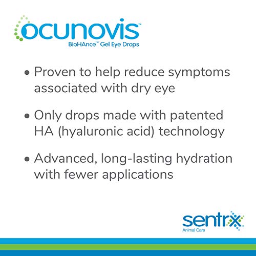 Sentrx Ocunovis Gel Eye Drops for Dogs & Cats, Eye Lube for Dogs Allergy Relief Lubricant, Dogs with Dry Eyes, Artificial Tears, 5 ml