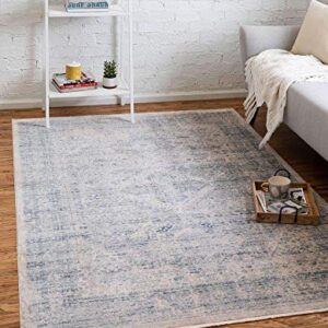 Unique Loom Noble Collection Area Rug - Elizabeth (2' 2" x 3' 1" Rectangle, Gray/ Light Blue)