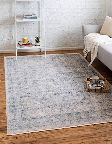 Unique Loom Noble Collection Area Rug - Elizabeth (2' 2" x 3' 1" Rectangle, Gray/ Light Blue)