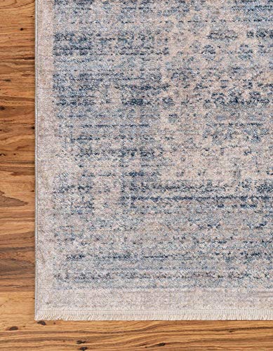 Unique Loom Noble Collection Area Rug - Elizabeth (2' 2" x 3' 1" Rectangle, Gray/ Light Blue)