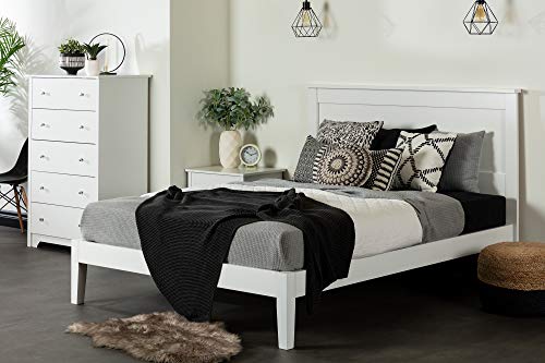 South Shore Vito Platform Bed-Full-White