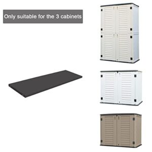 KINYING Metal Laminate Shelving for 26 Cu.ft Horizontal Storage Shed, One Shelf to Hold 44 lbs, 46 in * 13 in, One Piece in The Package with 4 Screws, 11LBS