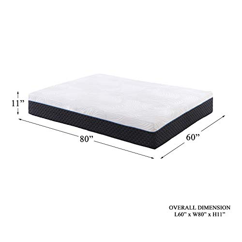 Lexicon Cradle 11-Inch Latex Microcoil Hybrid Mattress, Queen, White