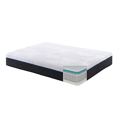 Lexicon Cradle 11-Inch Latex Microcoil Hybrid Mattress, Queen, White