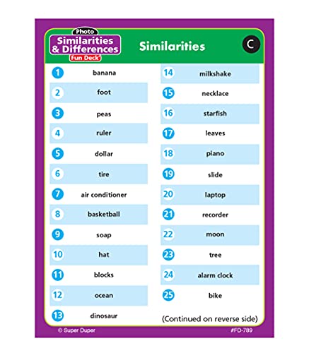 Super Duper Publications | Photo Similarities & Differences Fun Deck | Same & Different Describing Cards