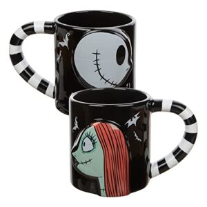 jack skellington & sally disney 2-piece ceramic mug set