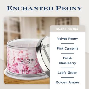 Premium Valentines Day Scented Candle Gift, Enchanted Peony, HomeWorx by Slatkin & Co - 18 oz - Long-Lasting 4-Wick Jar Candle - Raspberry Jam, Shortbread, Lemonade & Vanilla Bean