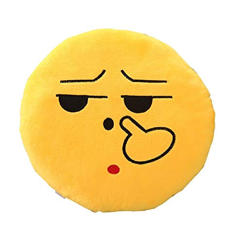 Flipping Off Pillow 12.5 Inch Large Yellow Smiley Emoticon