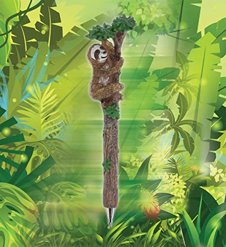 Planet Pens Sloth Novelty Pen - Cute Funny Pens for Kids, Teens and Adults, Fun Cool Ball Point Pen for School Writing and Unique Office Supplies, Cute Sloth Pen Gift for Men and Women - 6 Inches