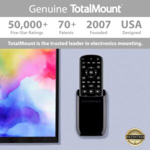 TotalMount Hole-Free Remote Holder – Eliminates Need to Drill Holes in Your Wall (Black Remote Control Holder, Quantity 1)