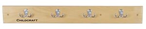 childcraft wall mount coat rack strip, 4 hooks, 29-3/4 x 1-7/8 x 4 inches