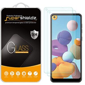 supershieldz (2 pack) designed for samsung galaxy a21 tempered glass screen protector, anti scratch, bubble free