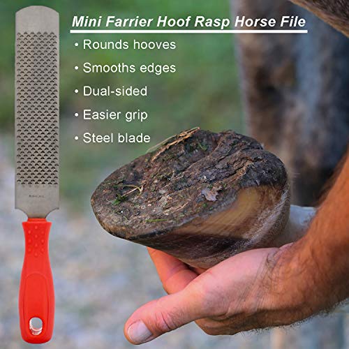 Rural365 Farrier Rasp File and Rubber Handle - Mini Rasp Hoof File Equine Hoof Rasp for Horses, Pig Hoof File, Goat Rasp