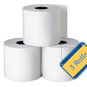 1InTheOffice Adding Machine/Calculator Roll, 16 lb, 1/2" Core, 2-1/4" x 150 ft, White (3)