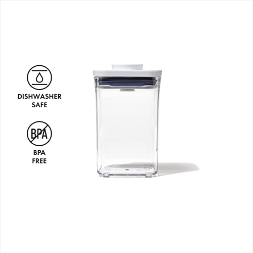 OXO Good Grips POP Container Small Square Short with Coffee, Set 1L + Scoop, White