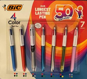 bic 4-color ball pens long-lasting ink, 7 count