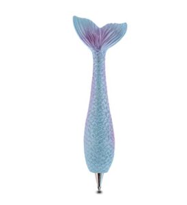 planet pens sparkle blue mermaid tail novelty pen - unique kids & adult ballpoint pen, colorful sea fairy tale animal writing pen for school & office desk decor accessories