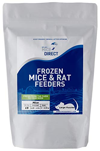 MiceDirect Frozen Fuzzie Feeder Mice Food for Juvenile Hognose, Corn & Milk Snakes (15 Count)