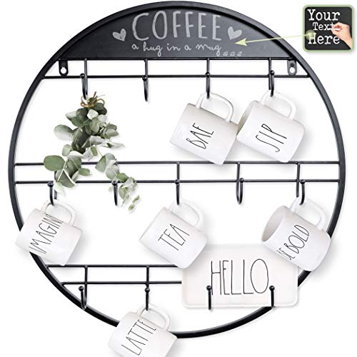 Qiang Ni Mug Rack for Handmade | Large Wall Mounted Storage Display Organizer Rack Coffee Cup Rack