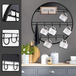 Qiang Ni Mug Rack for Handmade | Large Wall Mounted Storage Display Organizer Rack Coffee Cup Rack