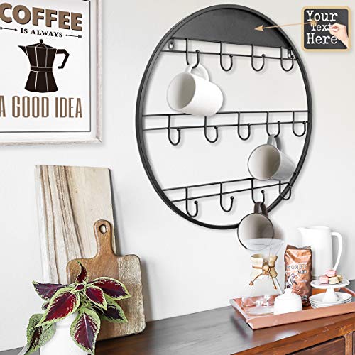 Qiang Ni Mug Rack for Handmade | Large Wall Mounted Storage Display Organizer Rack Coffee Cup Rack