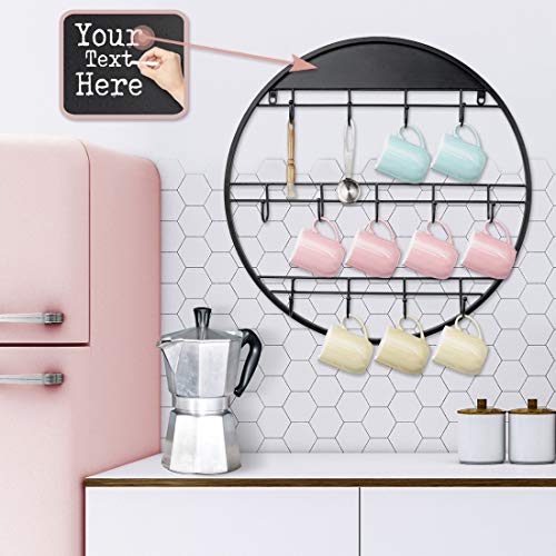 Qiang Ni Mug Rack for Handmade | Large Wall Mounted Storage Display Organizer Rack Coffee Cup Rack