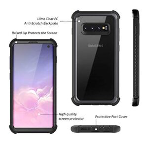 Dexnor Compatible Samsung Galaxy S10 Case 6.1 inch, Heavy Duty Protection Hard Back Defender Protector Protective Shockproof Bumper Cover Purple Pink